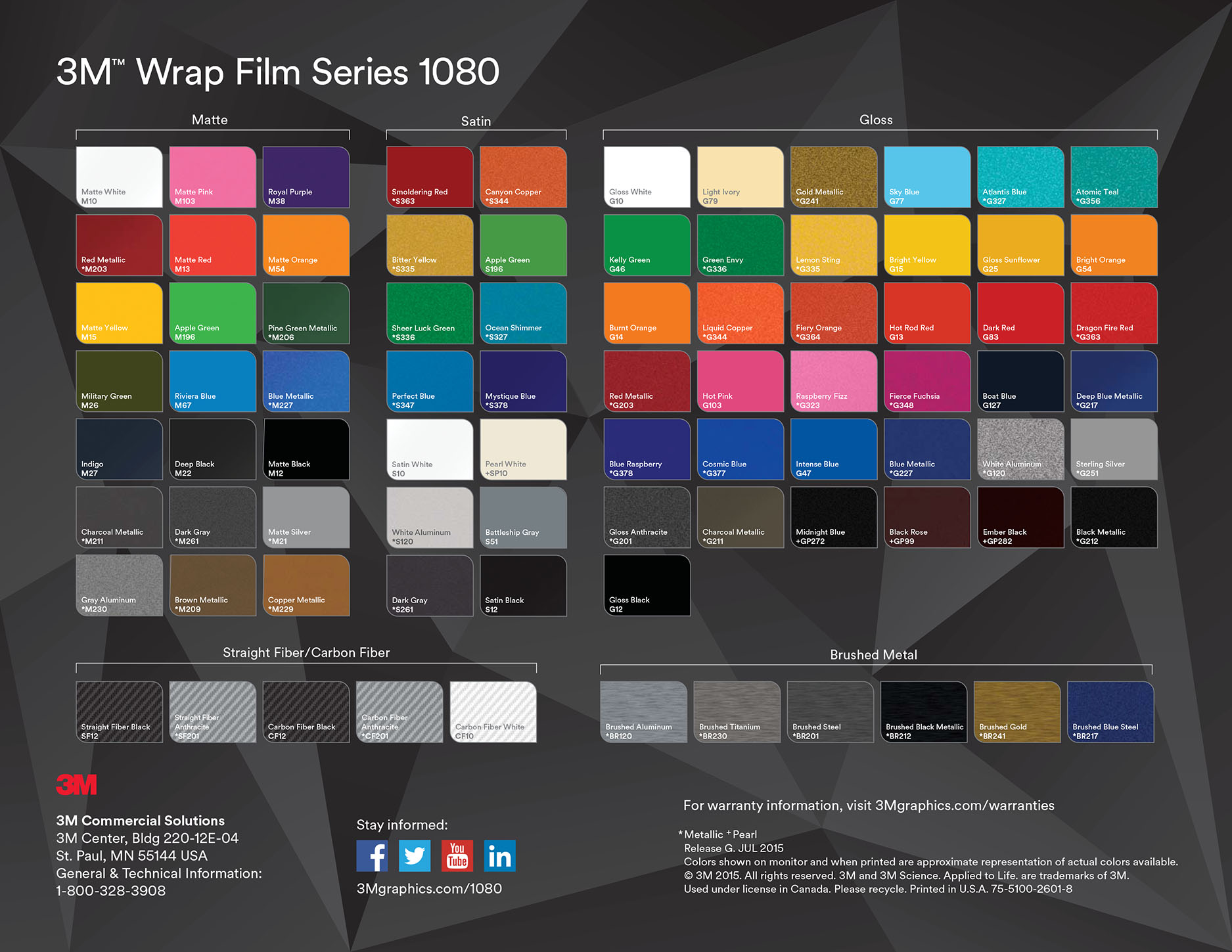 3m Vinyl Wrap Color Chart
